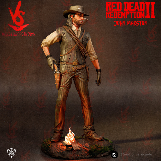 😵 John Marston Red Dead Redemption・ 3D File for 3D printing・Cults