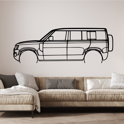 STL file Land Rover Defender 110 2D Art/ Silhouette 🎨 ・Template to ...