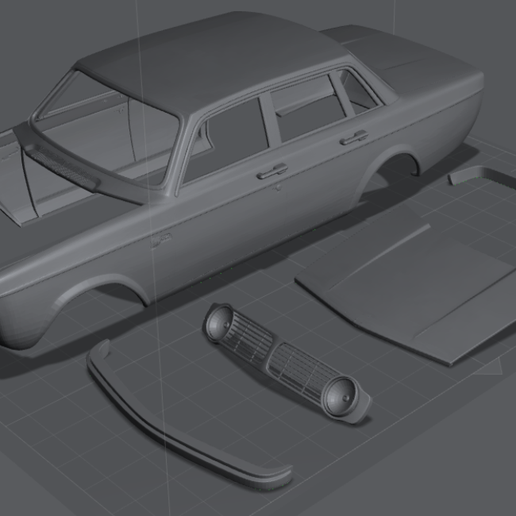 👽 Volvo 144 Body 1/24・ STL File for ・Cults
