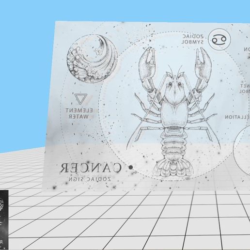STL file cancer horiscope sign #2 ♋ ・Template to download and 3D print ...