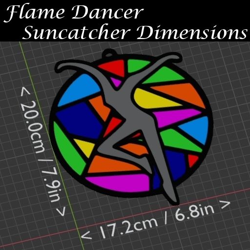 🔥 DMB Grey Street Flame Dancer Suncatcher Stain Glass Garden Decor・ STL ...