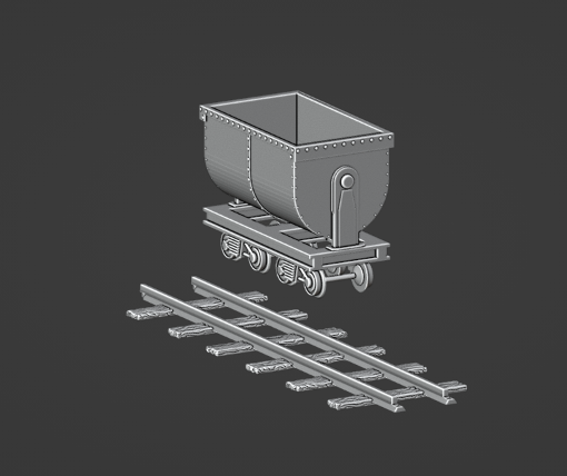 🛒 Wild West 28mm Scale Mine Cart and Track Set・ 3D File for 3D printing ...