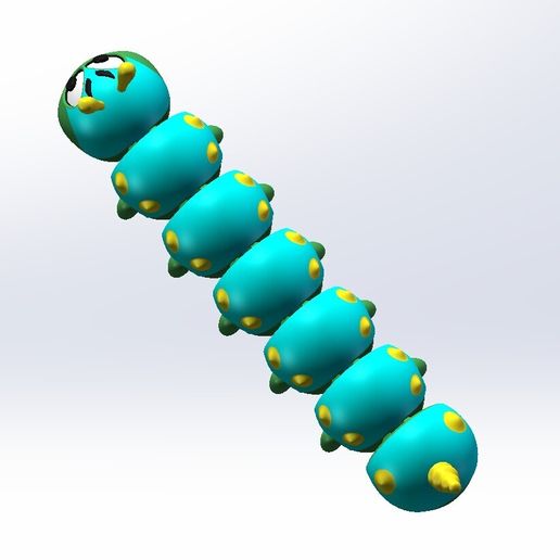 🐛 Cute Flexi Caterpillar・ STL File for 3D printing・Cults