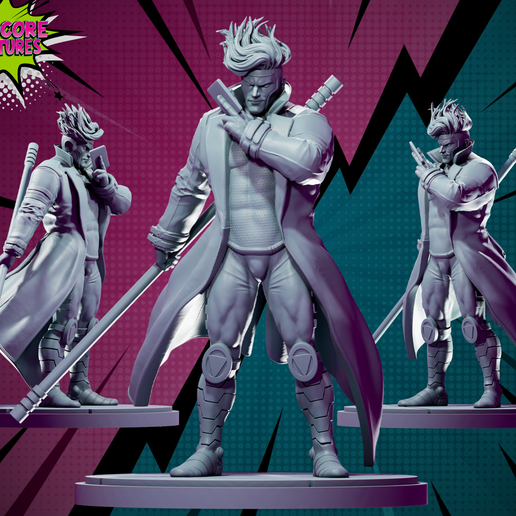 🐉 MARVEL CRISIS PROTOCOL GAMBIT PRESUPPORTED INCLUDED・ STL File for 3D ...