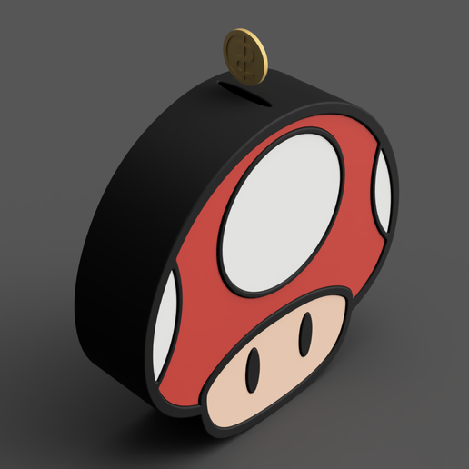 🍄 Super Mushroom Piggy Bank・ STL File for 3D printing・Cults