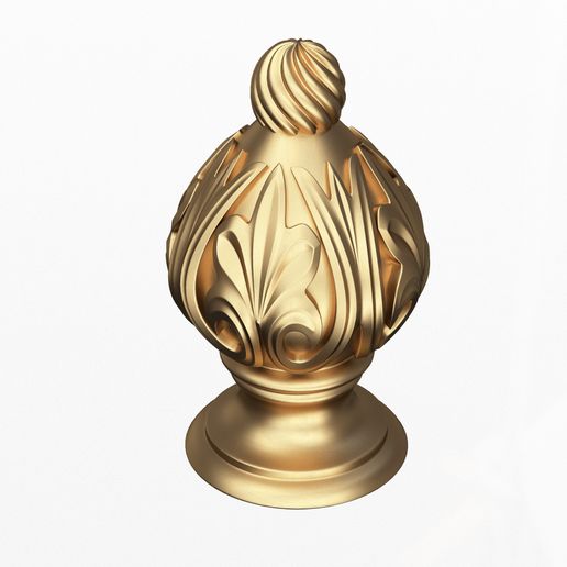 🪵 Carved Finial Knob 04・ 3D File for 3D printing and CNC machining ...