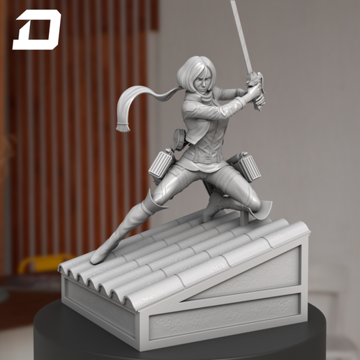 STL file Mikasa Ackerman figure and miniature - Attack on Titan - Shingeki no Kyojin 👧 ・3D ...