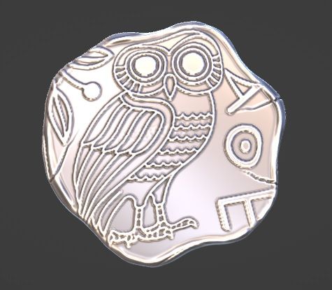 🦉 AOE OWL GREEK COIN・Бесплатный STL для 3D-печать・Cults