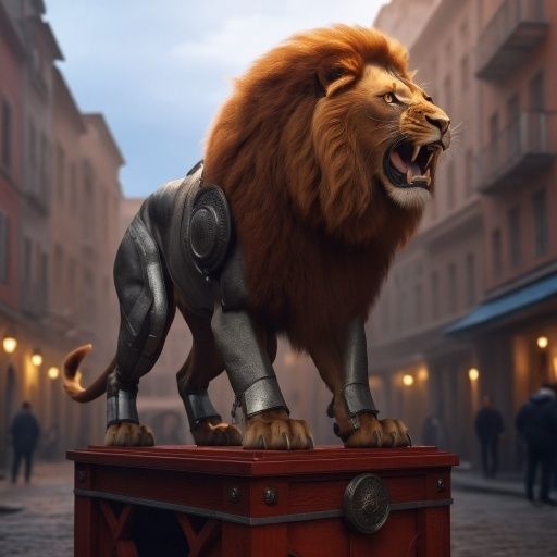 🦁 Mechanical Lion Guardian - Steampunk Cyber Beast・ STL File for 3D ...