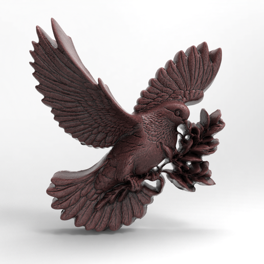 🕊️ white dove with olive branch cnc・ STL File for 3D printing and CNC ...