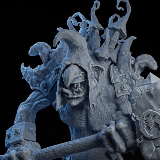 🧌 Troll General Warboss on 60mm base・ 3D File for 3D printing・Cults