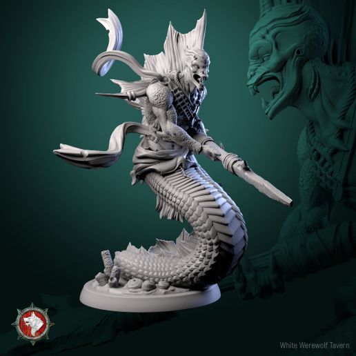 3D file Merfolk 32mm set 6 miniatures pre-supported 🎲 ・3D printing ...