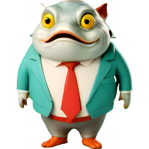 🐠 Fish Character Figurine in Business Suit・ 3D File for 3D printing・Cults