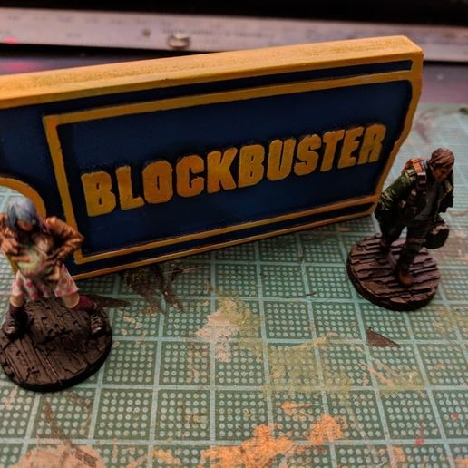 Free 3D file Blockbuster Sign 28mm 🧸 ・Design to download and 3D print・Cults