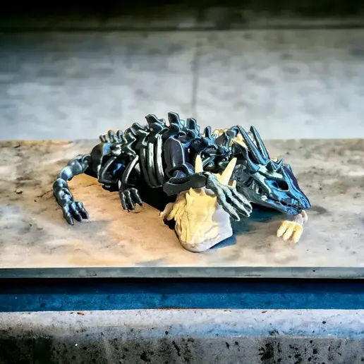 💀 Articulated Skeleton Dragon・ STL File for 3D printing・Cults