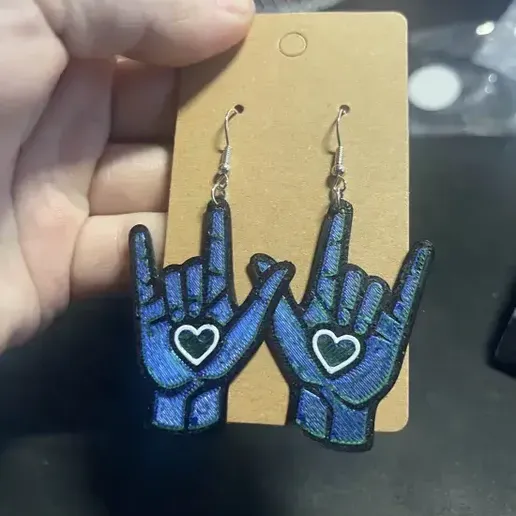 ️‍🔥 ILY (I Love you in Sign Language) Earrings・ STL File for 3D ...