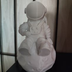 3D printed Astronaut sitting on the moon printable model • made with ...