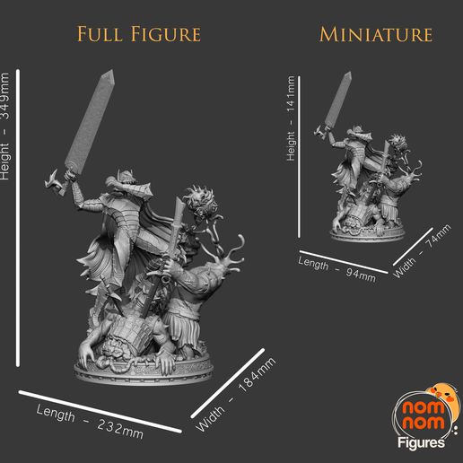 🗿 Guts - Berserk Version 1・ 3D File for 3D printing・Cults
