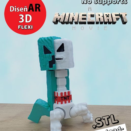 💀 Creeper Skeleton - Minecraft・Archivo STL para Impresión 3D・Cults