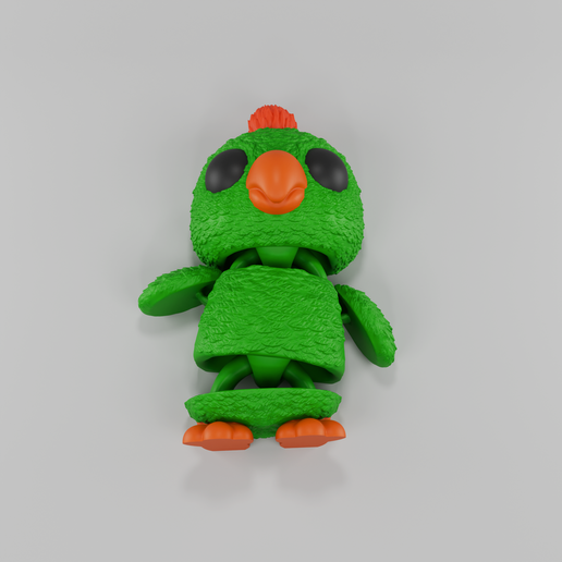 🦜 Flexy Parrot Figurine + Keychain・ STL File for 3D printing・Cults