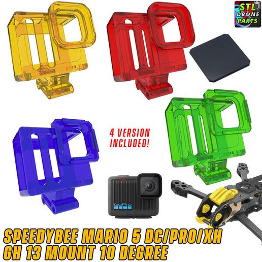 STL file Speedybee Mario 5 DC/PRO/XH GOPRO HERO 13 Compact 2024 MOUNT ...