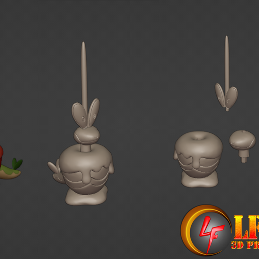 🐉 Pokemon Dipplin・ STL File for ・Cults