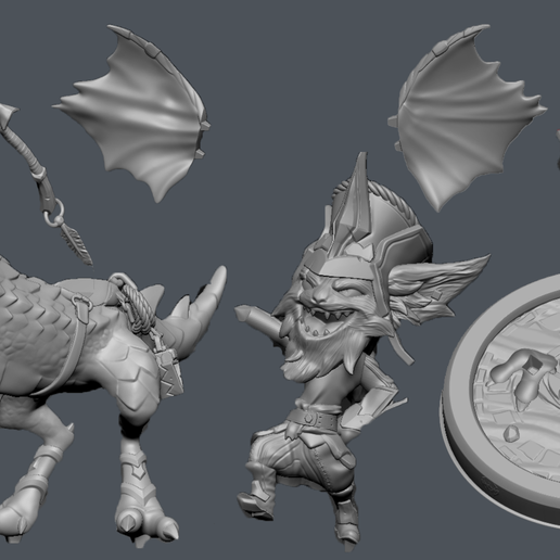 🦸 Kled & Skaarl – League of Legends Statue・ STL File for 3D printing・Cults