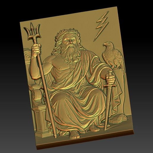 👼 Zeus CNC Relief Model・ STL File for 3D printing・Cults
