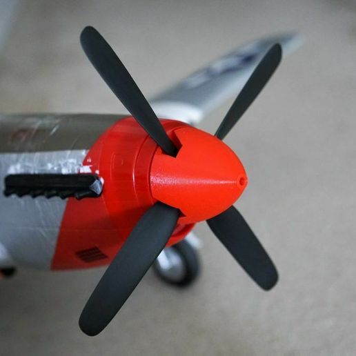 🐎 E-flite P-51D Mustang 1.2m stock 10.5 inch 4 blade spinner / nose ...