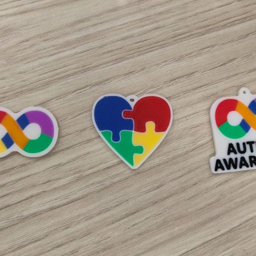 🗝️ Autism awareness・Free 3MF File for 3D printing・Cults