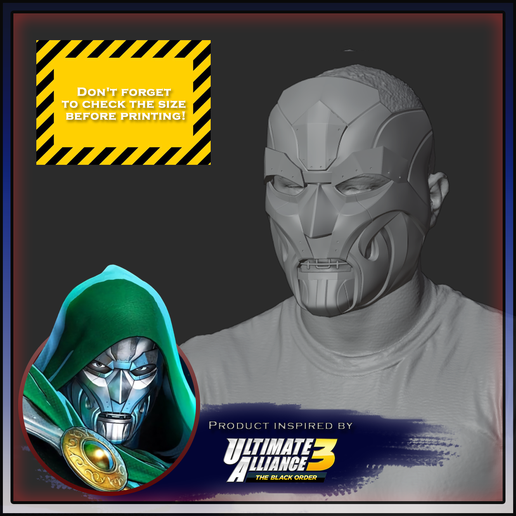 👾 Dr Doom mask (Marvel Ultimate Alliance 3)・ 3D File for 3D printing・Cults