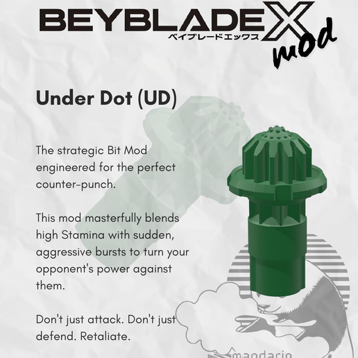 ♟ Beyblade X Bit Mod Under Dot (UD)・ STL File for 3D printing・Cults