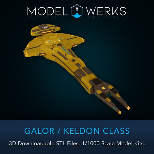 🎲 1/1000 Scale Cardassian Galor / Keldon Class・ 3D File for 3D printing ...