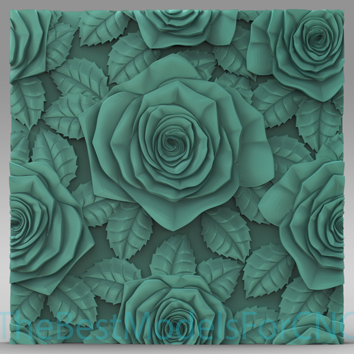 3D file 3D Model STL File for CNC Router Laser & 3D Printer Roses Top ...