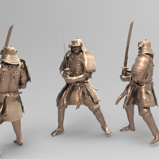 OBJ file Samurai low poly 🗡️ ・3D print design to download・Cults