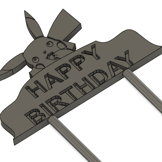 STL file Pikachu Happy birthday cake topper 🎂 ・3D print design to ...