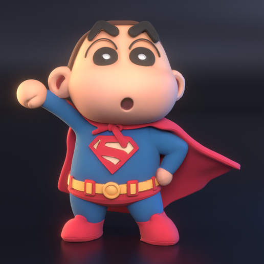 🖍️ Crayon Shin - chan in Superman Costume STL Model・ STL File for 3D ...