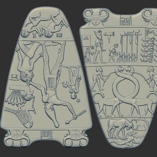 🩻 Egyptian Pharaoh Narmer plate 3d printable model relief CNC・ 3D File ...