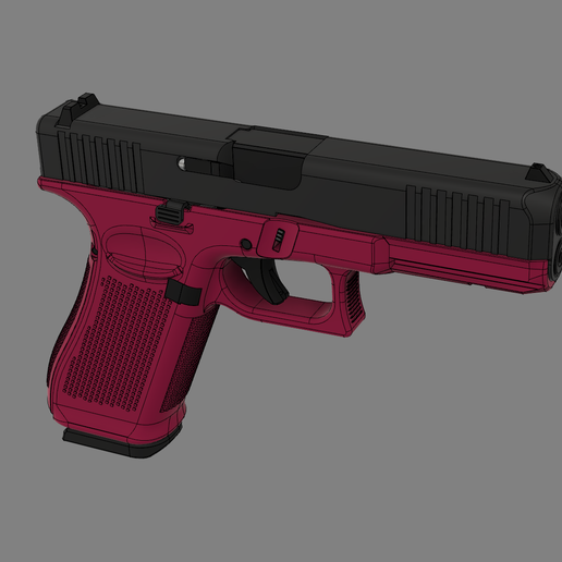 🔫 GLOCK 17 STANDARD (CAD VERSION)・Archivo STL para Impresión 3D・Cults