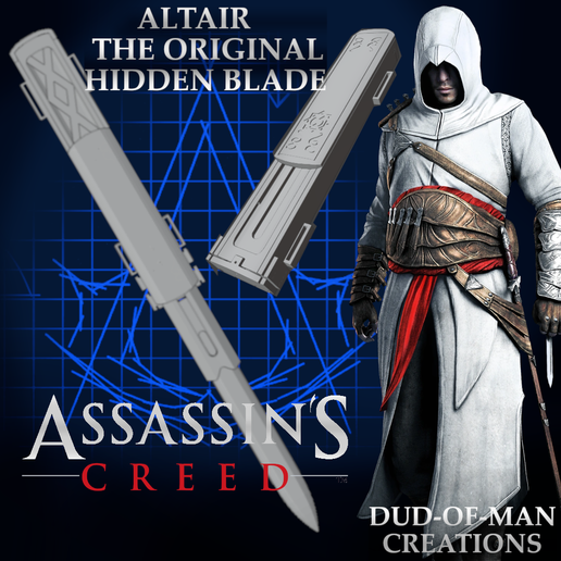 🙈 Assassins Creed Altaïr Ibn-La'Ahad's hidden gravity blade・ STL File ...