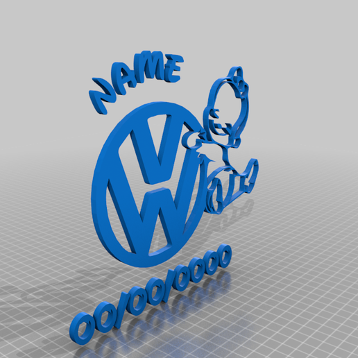 Archivo OBJ gratis Bebé niña VW personalizable 🚗 ・Plan de la impresora ...