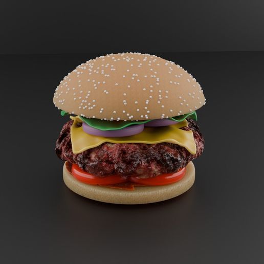 Free STL file Burger 3D Model 🍽️ (OBJ)・Model to download and 3D print・Cults
