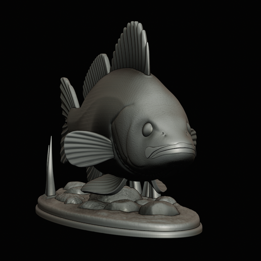 🐠 fish perch / Perca fluviatilis statue underwater detailed texture for ...