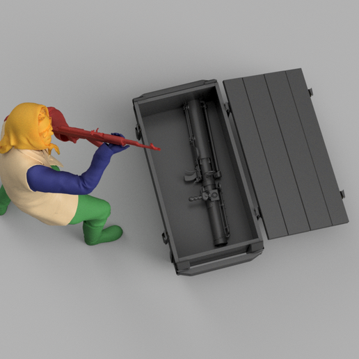 STL file Atomic Heart. Baba Zina with a Kalashnikov rifle 💜 ・3D ...