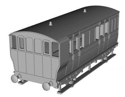 🛞 GER 4 wheel brake coach no 16 (Wisbech & Upwell Tramway) 1/76 scale ...