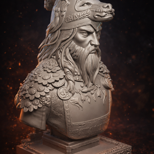 🐺 Cyber Turkic Wolf Warrior Bust – Bozkurt Leader STL | FDM/Resin 3D ...