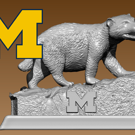 🏛️ NCCA Michigan Wolverines Mascot statue - University of Michigan・ 3D ...