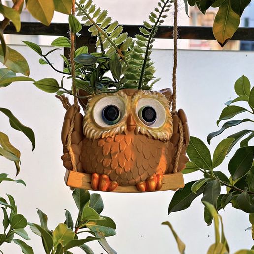 🦉 OWL SWING PLANTER・ 3D File for 3D printing・Cults