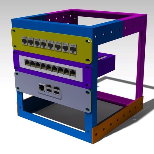 Free 3D file Mini server rack for TP Link TL-SG108 and Raspberry Pi 🔗 ...
