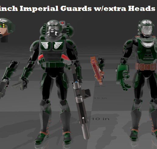 💂 Custom 6 inch Imperial Guard Trio・Free 3D File for ・Cults